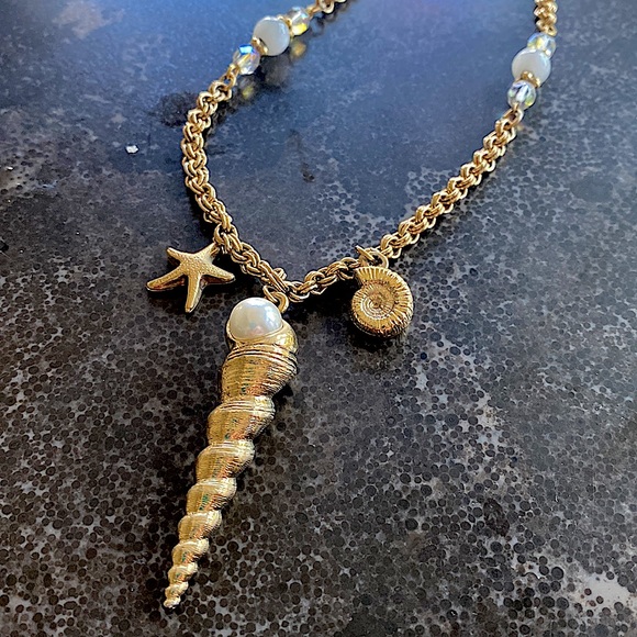 1928 | Jewelry | 928 Nautical Seashell Gold Tone Necklace | Poshmark
